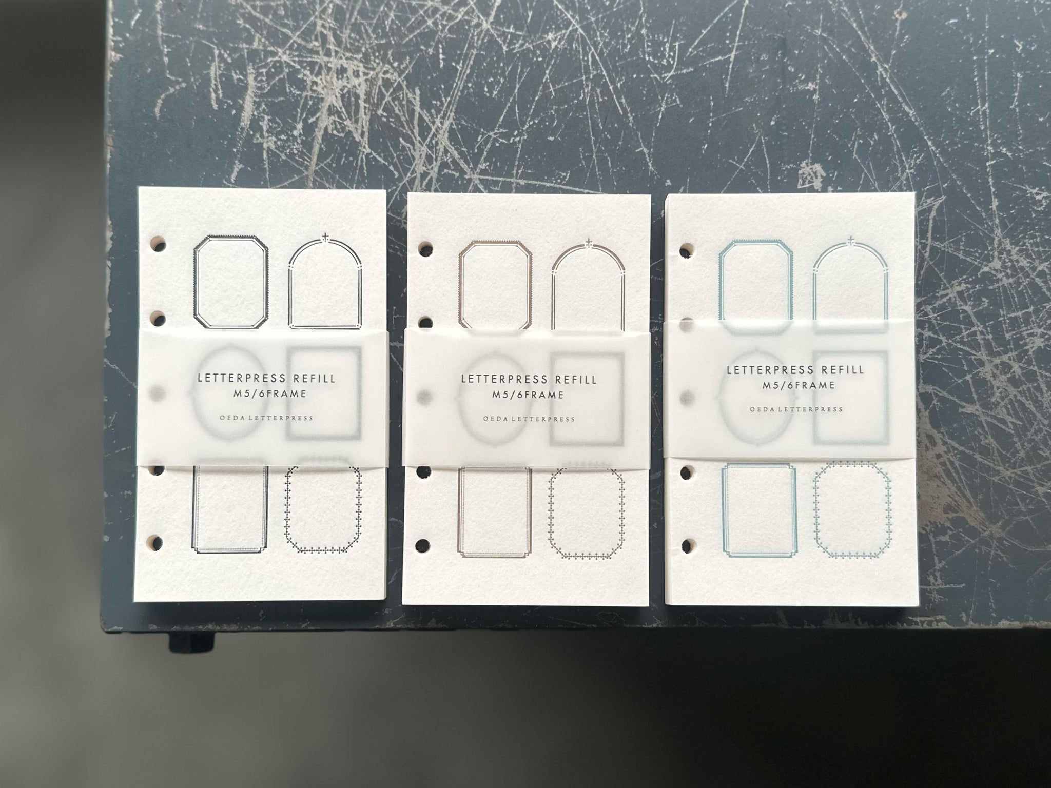 M5 LETTERPRESS REFILL 6frame【Black/Bronze/Pale blue】